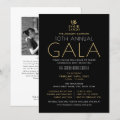 Stylish Gala Custom Event Logo Photo Black Gold Invitation | Zazzle