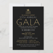 Stylish Gala Custom Event Logo Photo Black Gold Invitation | Zazzle