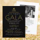Stylish Gala Custom Event Logo Photo Black Gold Invitation | Zazzle