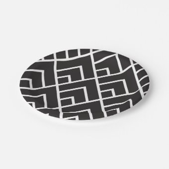 Stylish Geometric Diamond Grid Pattern Paper Plates | Zazzle