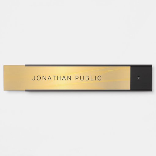 Stylish Glamorous Gold Simple Template Modern Door Sign | Zazzle