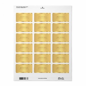 Stylish Glamour Gold Elegant Template Shipping Label | Zazzle