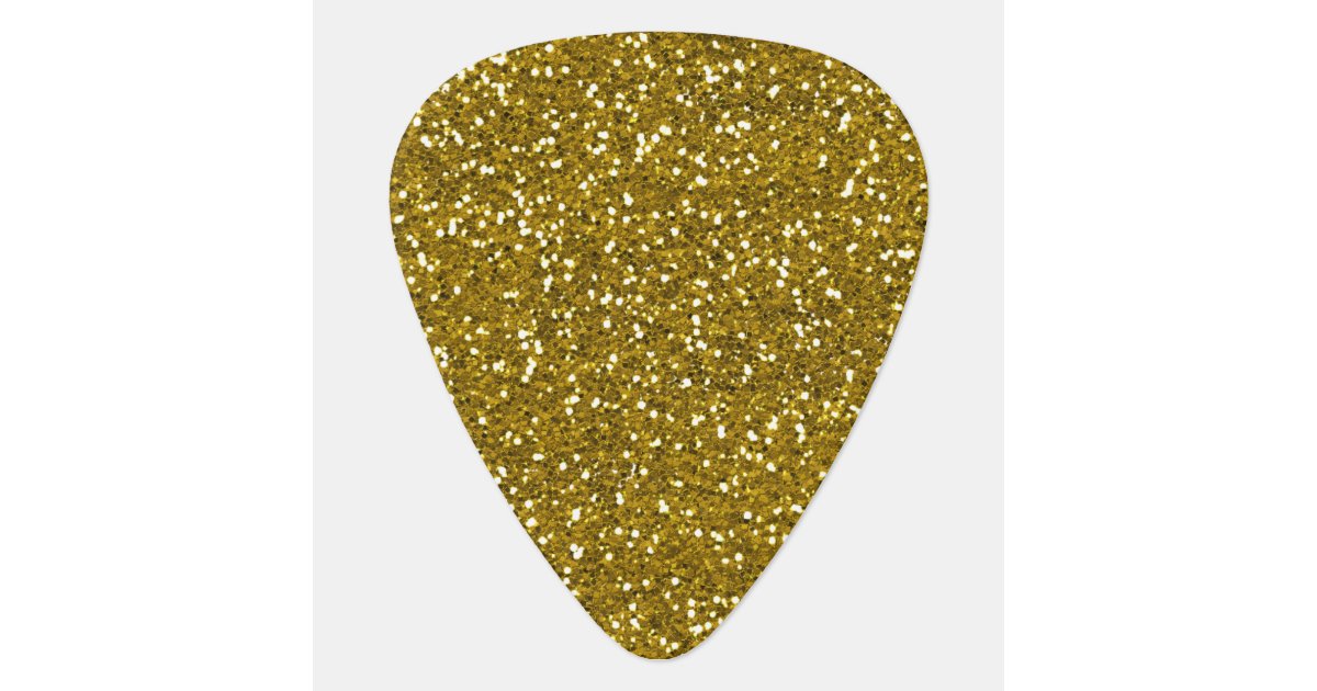 Stylish Glitter Gold Guitar Pick | Zazzle