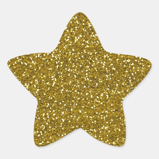 Stylish Glitter Gold Star Sticker | Zazzle.com