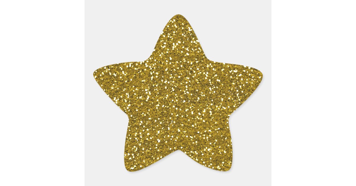 Stylish Glitter Gold Star Sticker | Zazzle