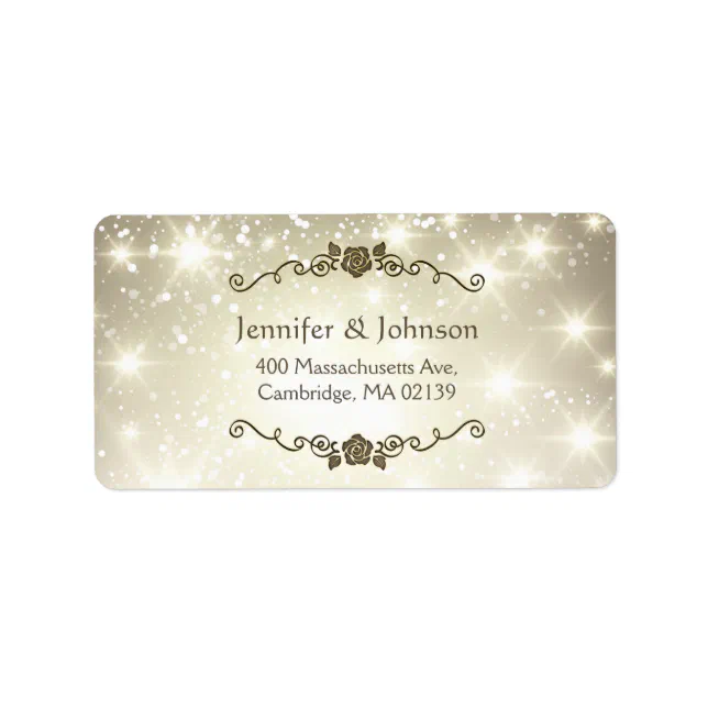 Stylish Glitter Sparkles Wedding / Holiday Label | Zazzle
