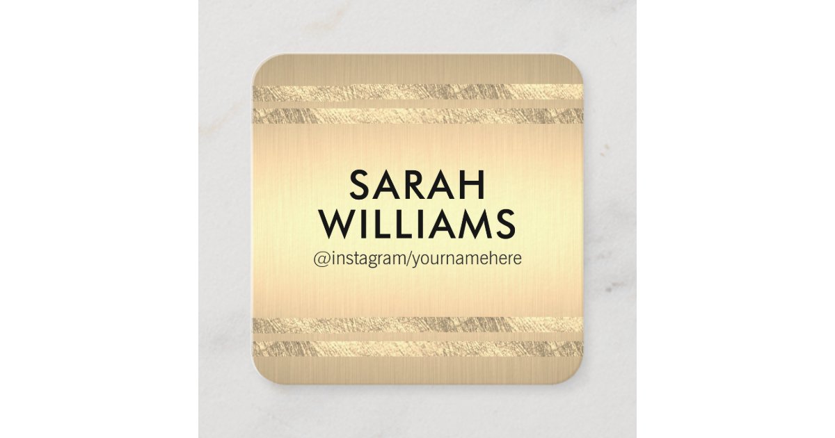 Stylish Gold Accents Square Business Card | Zazzle