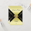 Stylish Gold & Black Decorative Bow Table Card | Zazzle