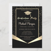 Stylish Gold Glitter Graduation Cap,Confetti Invitation | Zazzle