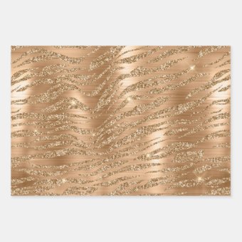 Stylish Gold Glitter Wild Big Cat Animal Patterns Wrapping Paper Sheets ...