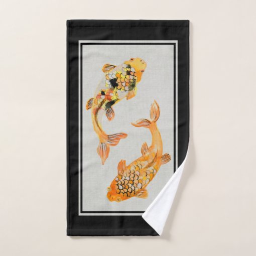 Stylish Gold Koi Fish Bath Towel Set | Zazzle