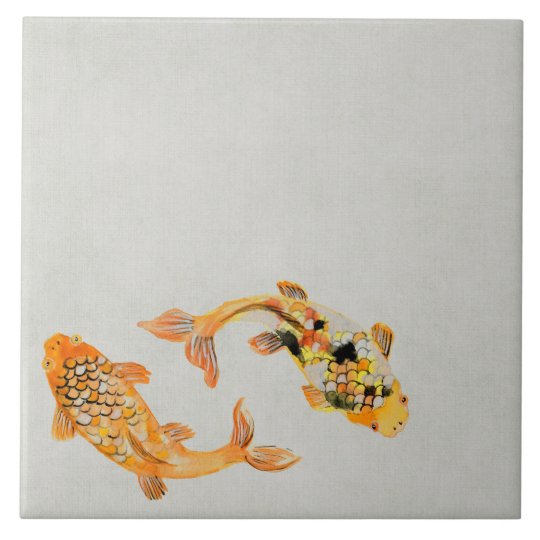 Stylish Gold Koi Fish Ceramic Tile | Zazzle.com