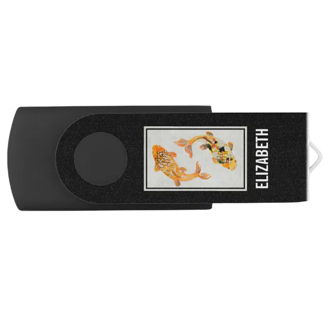 Stylish Gold Koi Fish Flash Drive | Zazzle