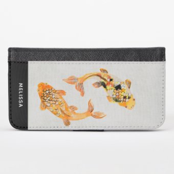 Stylish Gold Koi Fish iPhone Wallet Case | Zazzle