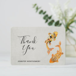 Stylish Gold Koi Fish Thank You Card | Zazzle