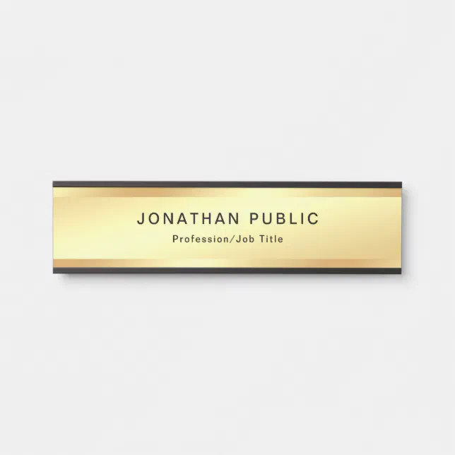 Stylish Gold Look Glamorous Modern Professional Door Sign | Zazzle