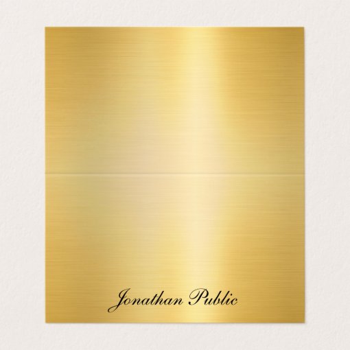 Stylish Gold Modern Calligraphed Name Template Top Business Card | Zazzle