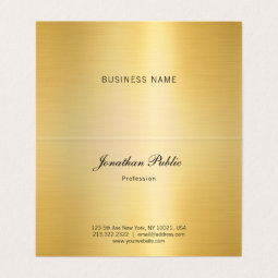 Stylish Gold Modern Calligraphed Name Template Top Business Card | Zazzle