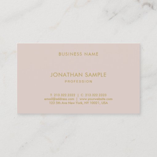 Stylish Gold Name Modern Simple Design Template Business Card | Zazzle