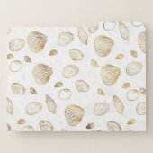 Stylish Gold White Seashells Pattern File Folder | Zazzle
