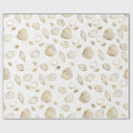 Stylish Gold White Seashells Pattern Wrapping Paper | Zazzle