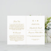 Stylish Gold & White Wedding Program Template | Zazzle