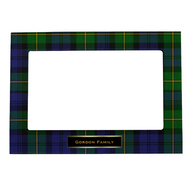 Stylish Gordon Family Tartan Plaid Custom Magnetic Photo Frame | Zazzle