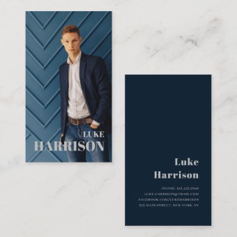 Stylish Grad Photo Name | Graduation Business Card | Zazzle