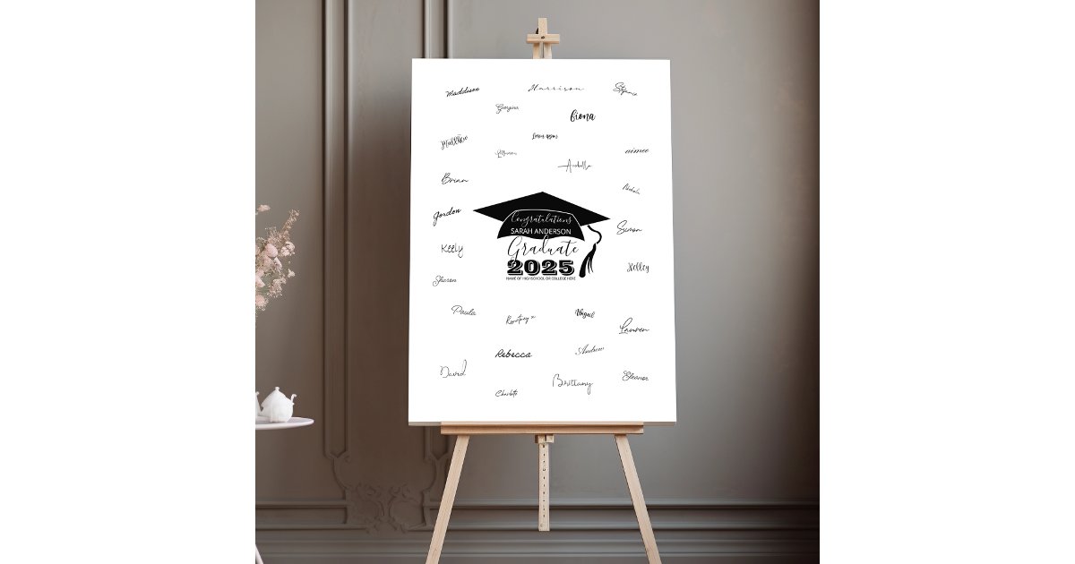 Stylish Graduation Guest Signature Foam Board | Zazzle