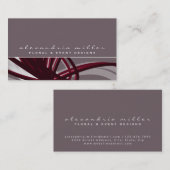 Stylish Gray & Burgundy Abstract Ribbons Business Card | Zazzle