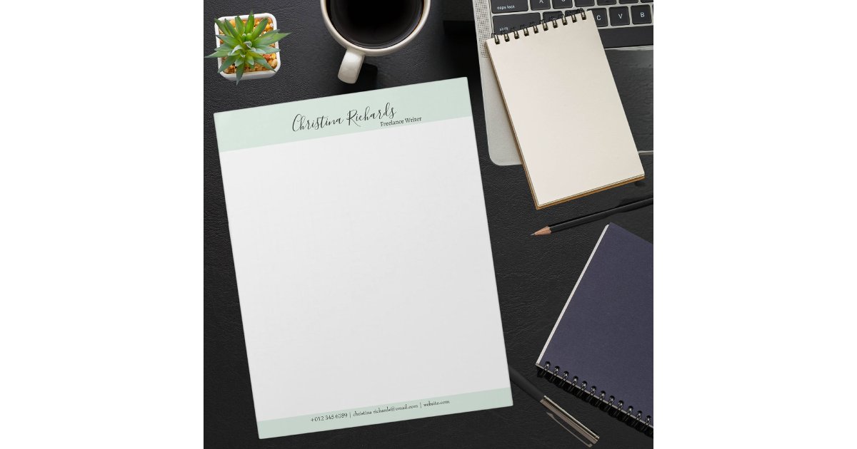 Stylish Green Minimalist Notepad Zazzle