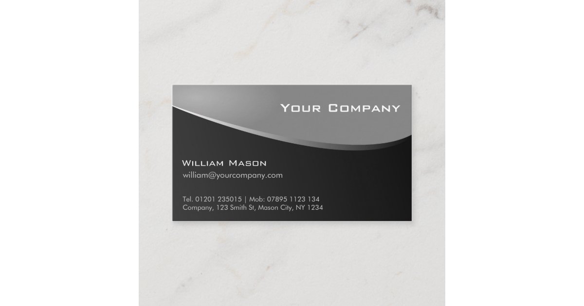 Stylish Grey, Company Business Card | Zazzle