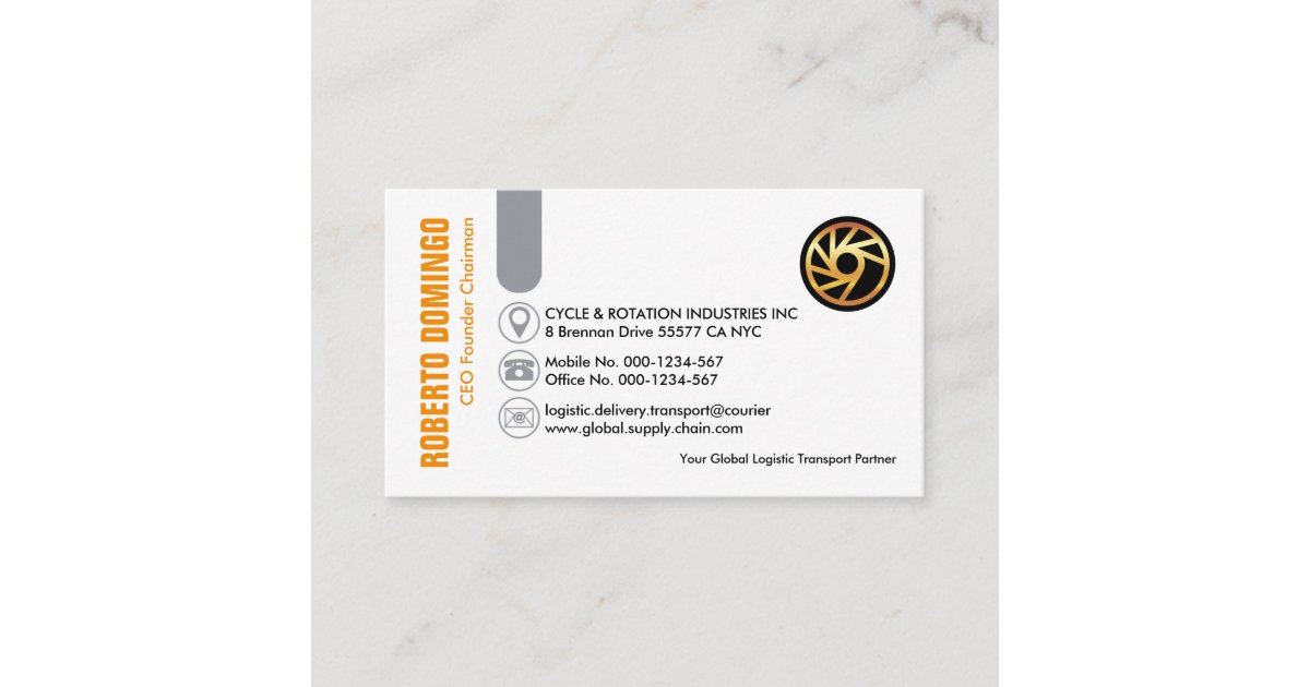 Stylish Grey Tab Icons CEO Founder Business Card | Zazzle