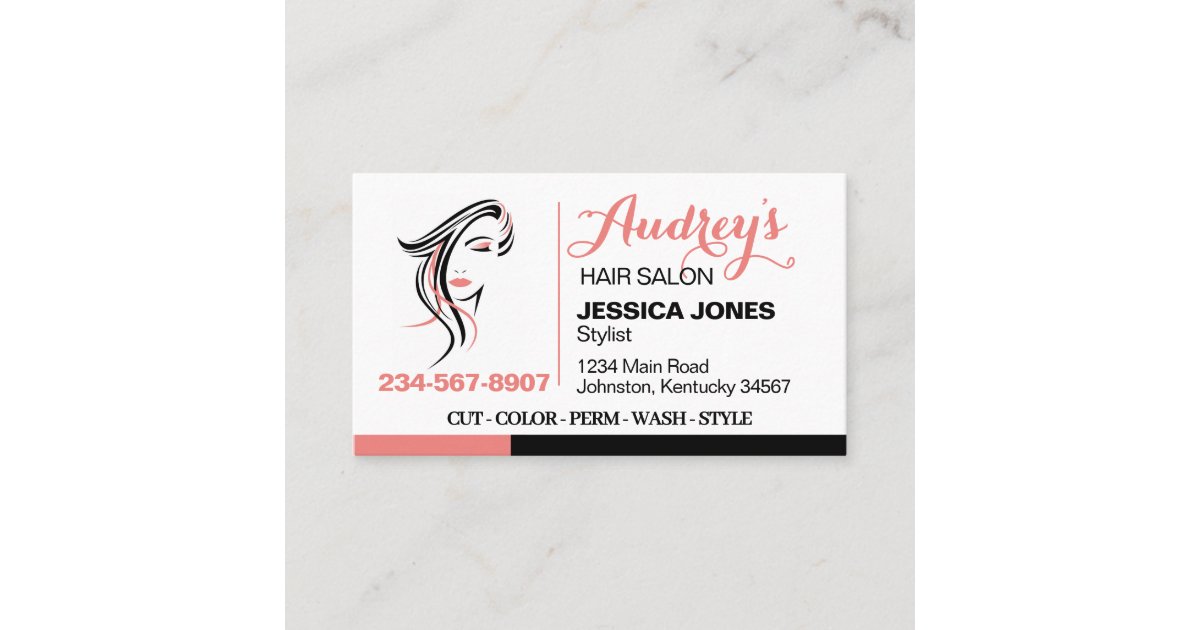 Stylish Hair Salon Business Card | Zazzle