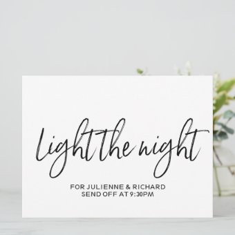 Stylish Hand Lettered "Light the Night" Sign Invitation | Zazzle