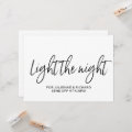 Stylish Hand Lettered "Light the Night" Sign Invitation | Zazzle