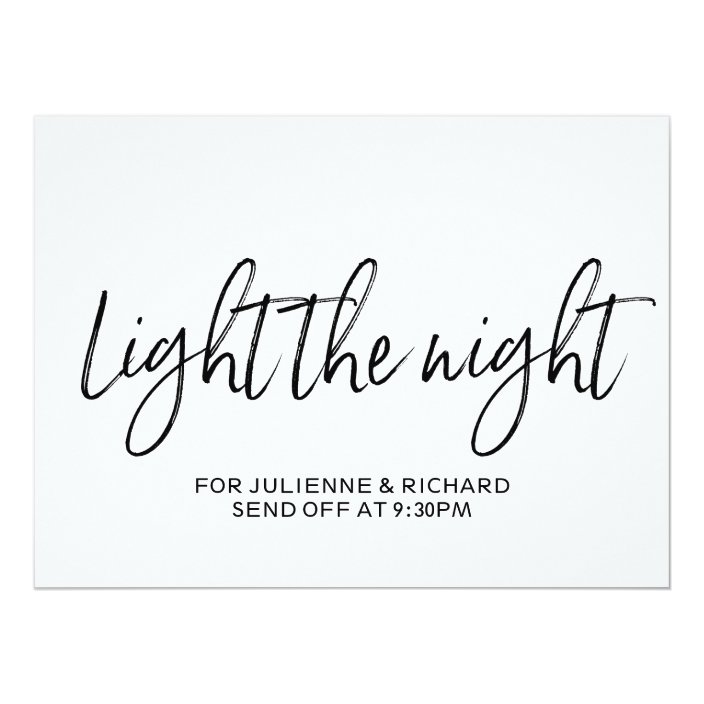 Stylish Hand Lettered "Light the Night" Sign Invitation | Zazzle.com