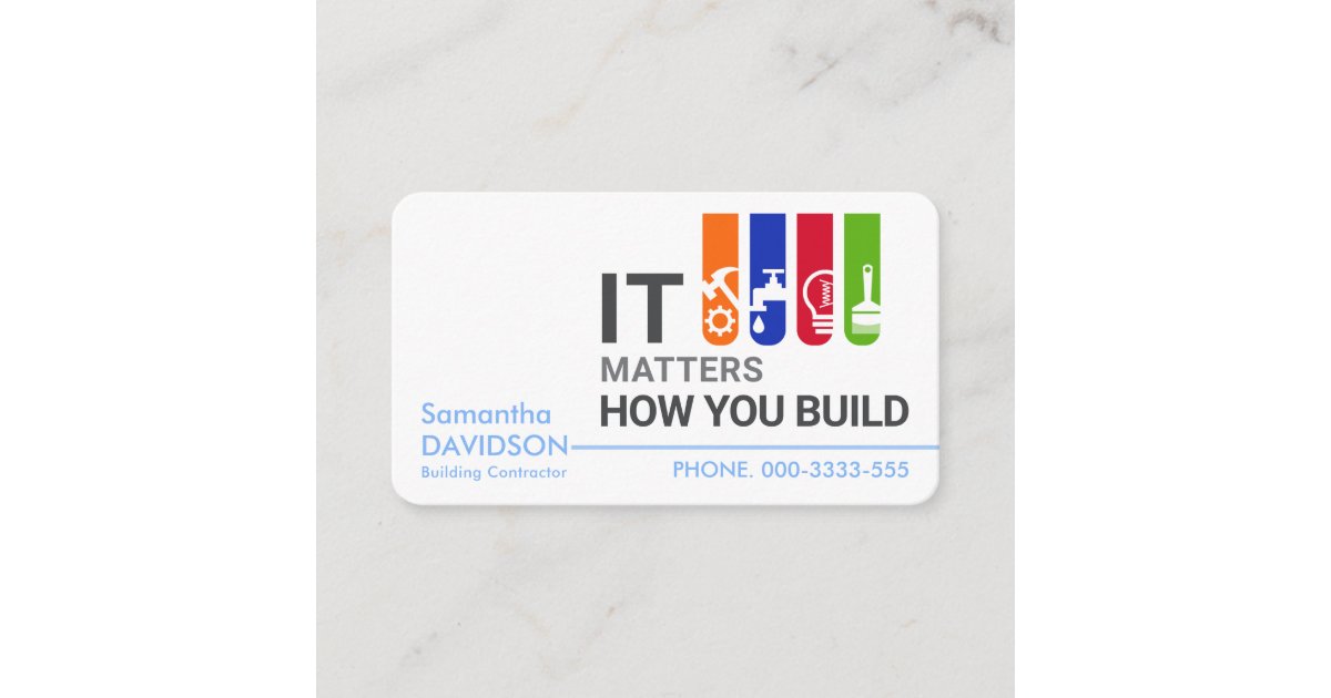 Stylish Handyman Tools Tab Business Card | Zazzle