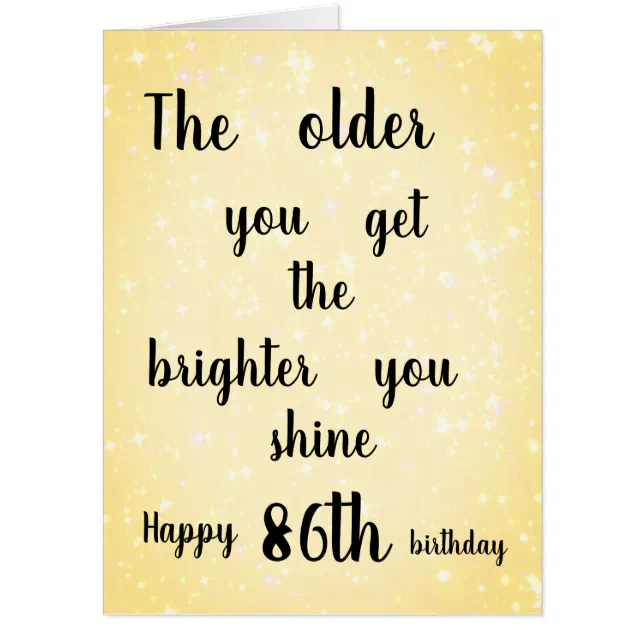 Stylish Happy 86th Birthday Card | Zazzle