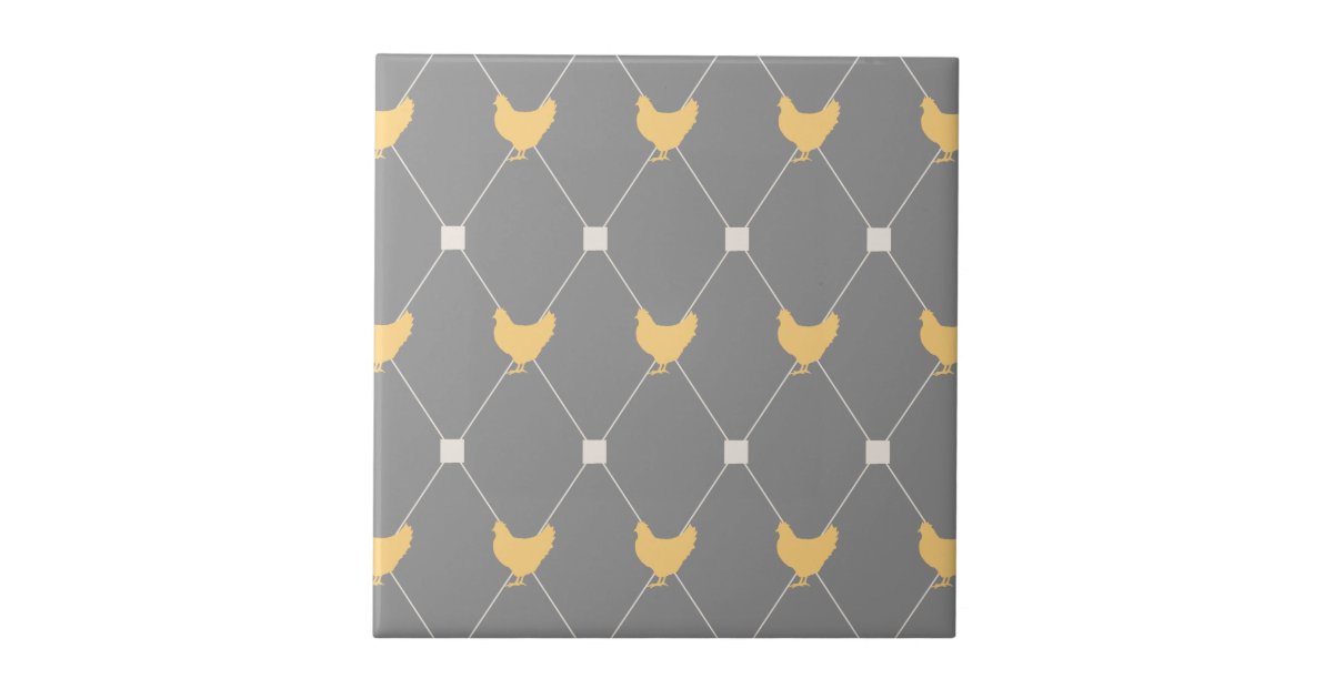 Stylish Harlequin Chicken Pattern Ceramic Tile | Zazzle
