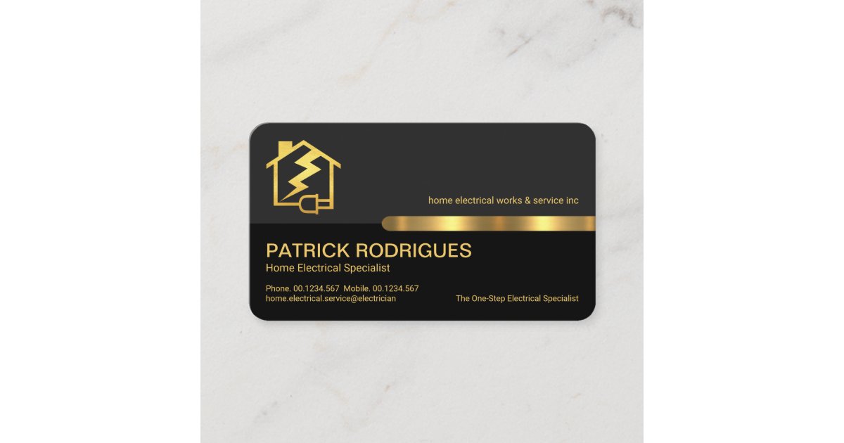 Stylish Home Lightning Electrician Service Business Card | Zazzle