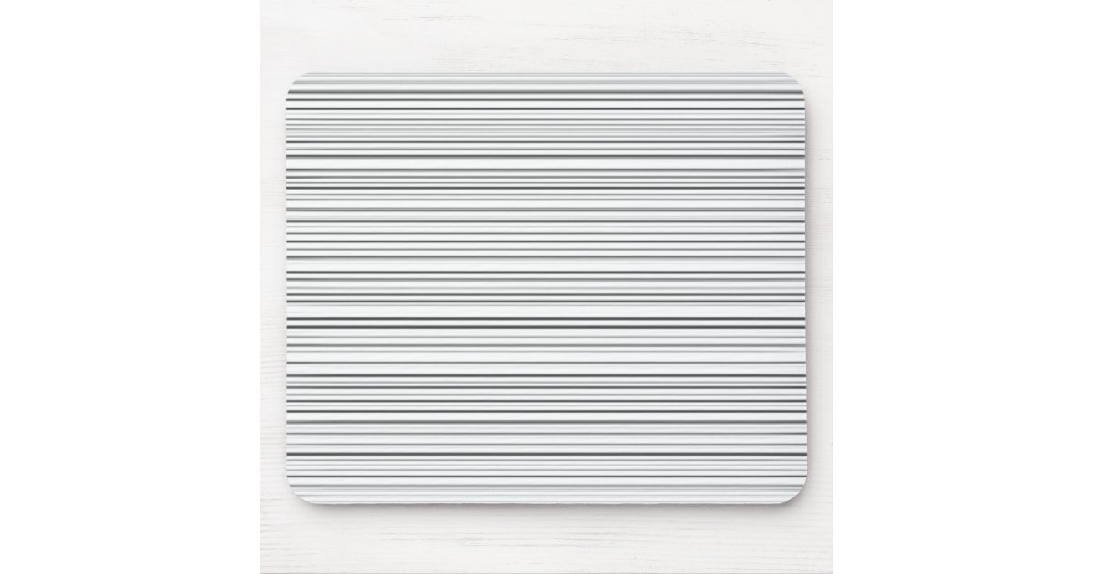 Stylish Horizontal Lines Design in Black and White Mouse Pad | Zazzle