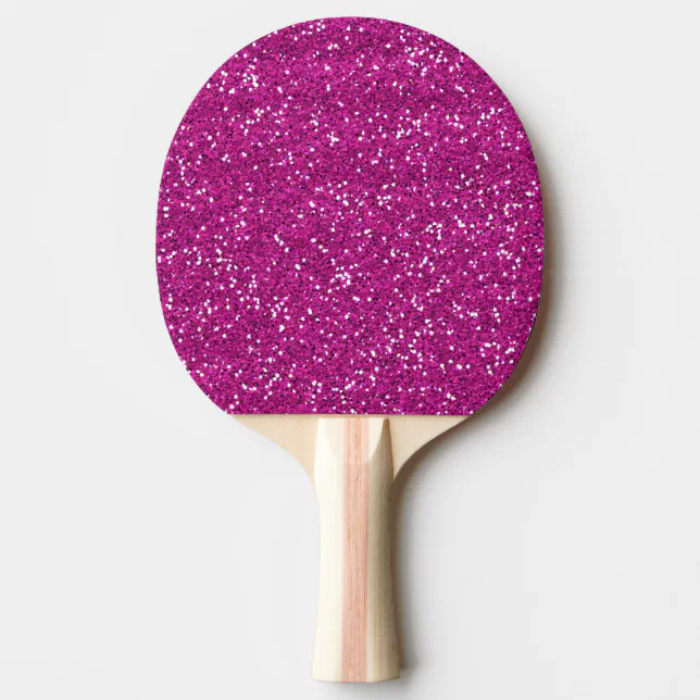 Stylish Hot Pink Glitter Ping Pong Paddle | Zazzle