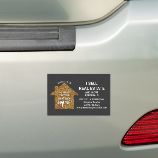 Stylish I SELL REAL ESTATE Realtor Car Magnet | Zazzle