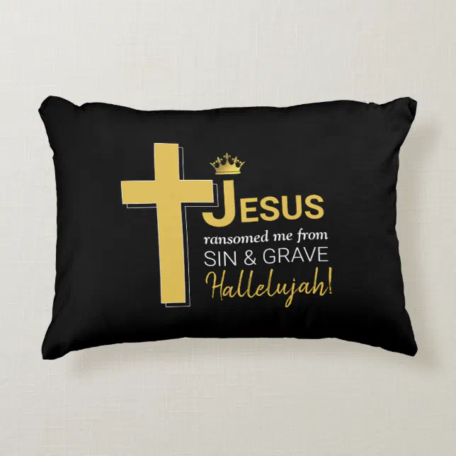 Stylish JESUS RANSOMED ME Christian Accent Pillow | Zazzle