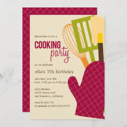 Stylish Kitchen Cooking Party Invitations | Zazzle