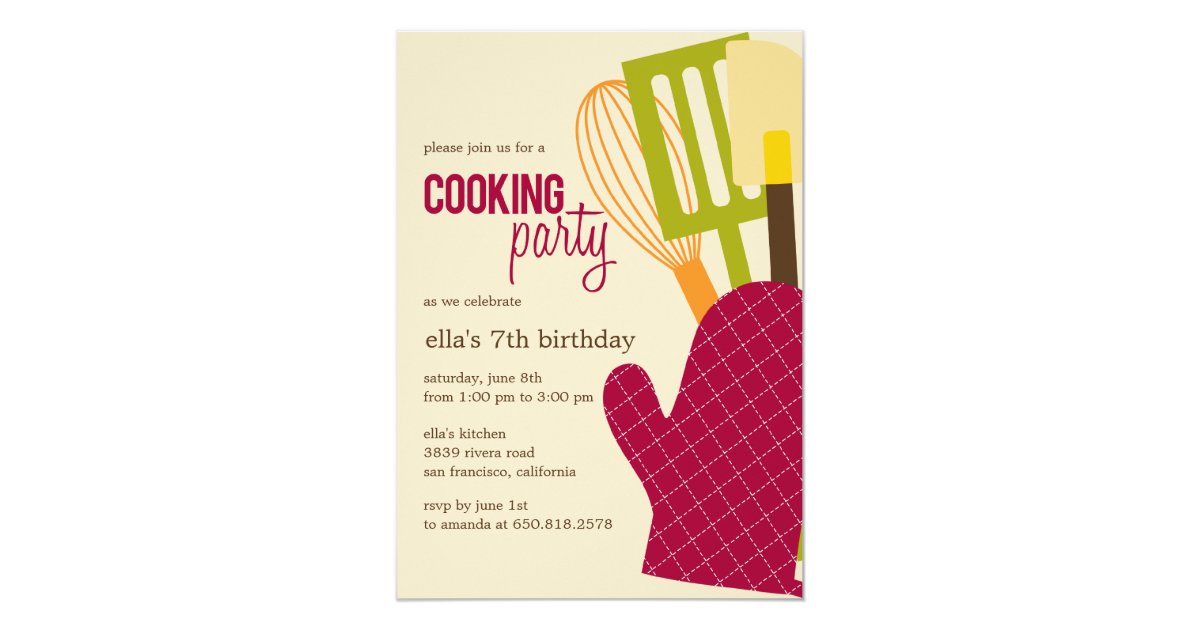 Stylish Kitchen Cooking Party Invitations | Zazzle.com