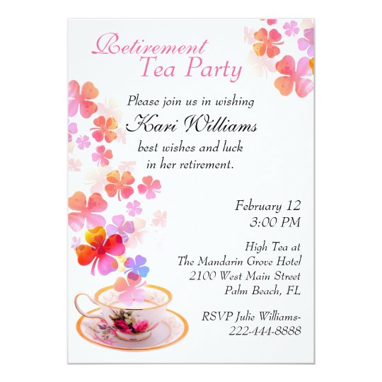 Stylish Ladies Retirement Tea Party Invitation | Zazzle.com