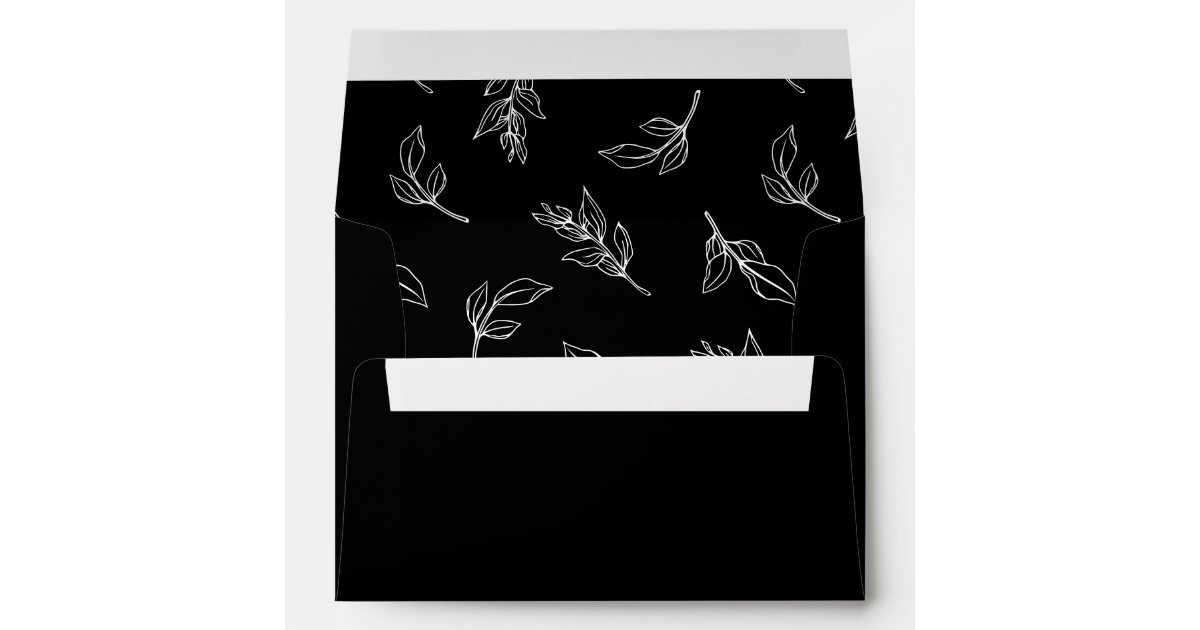 Stylish Leaves Pattern Wedding Invitation Envelope | Zazzle.com