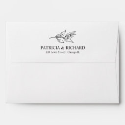 Stylish Leaves Pattern Wedding Invitation Envelope | Zazzle